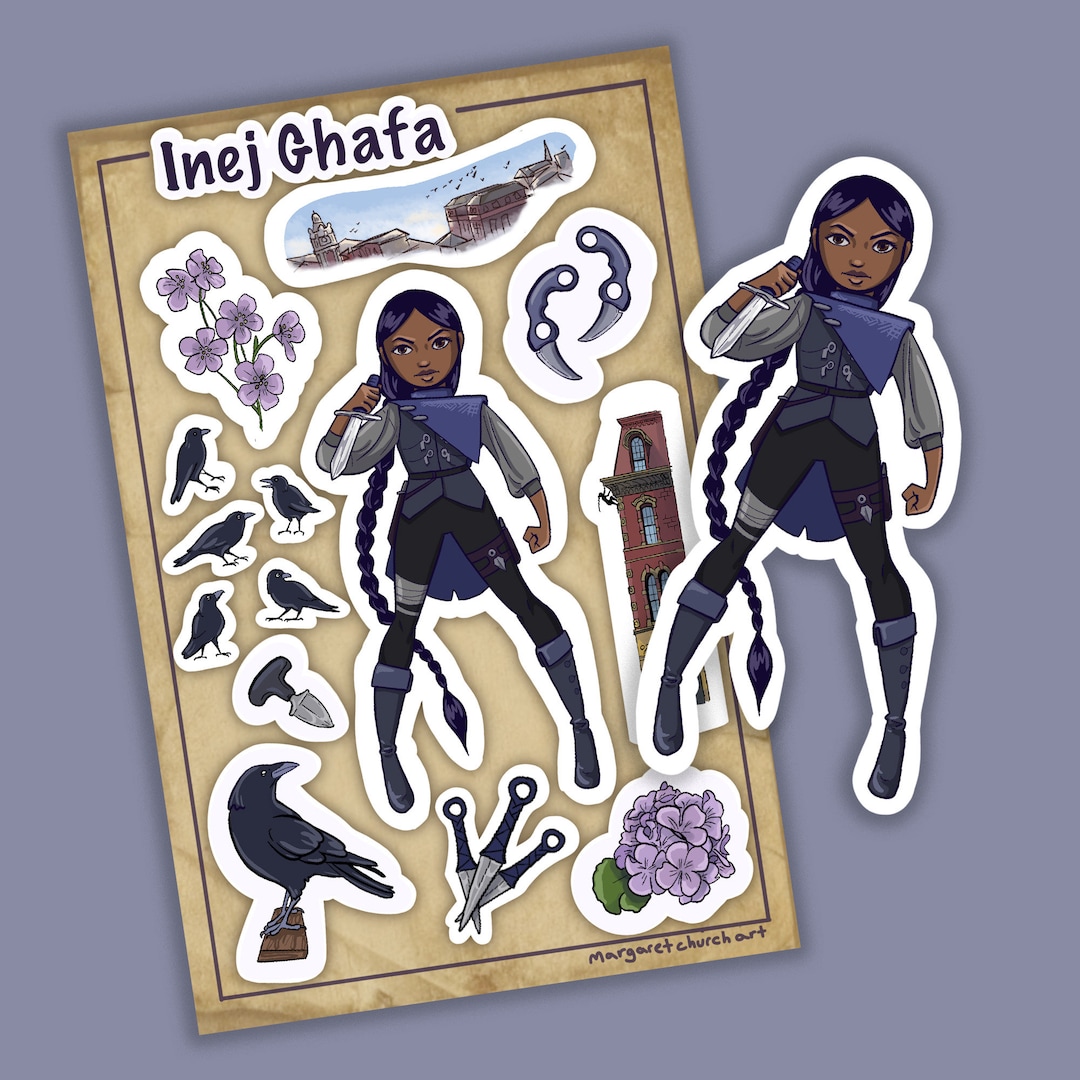 Six of Crows Sticker Sheet |glossy Inej Ghafa Sticker | Cool Book ...