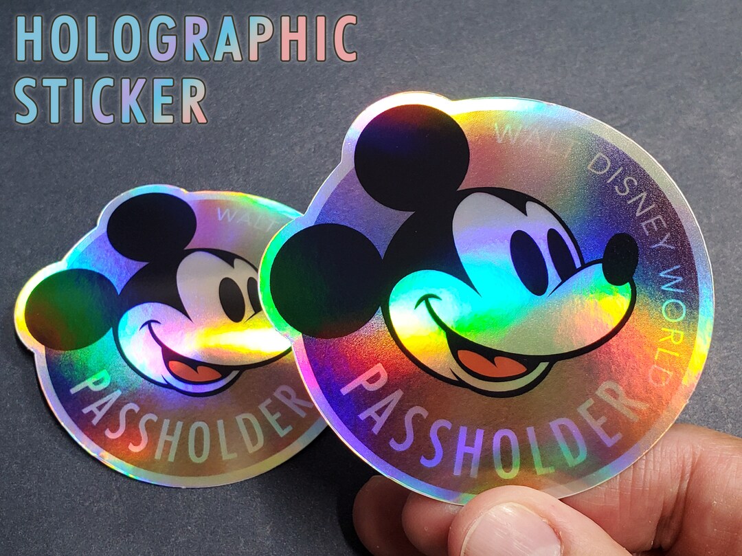 Stickers New 3 Holographic Mickey Mouse HOLO STICKERS Pack of 2 - Etsy