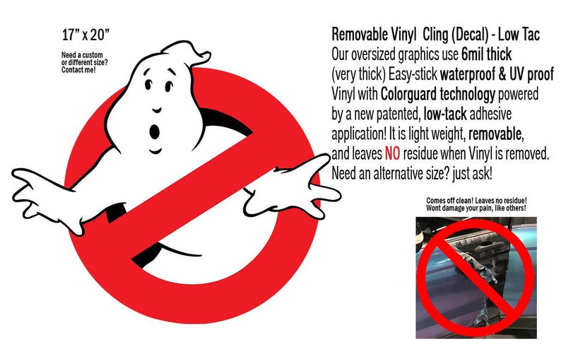 New! Ghostbusters CLING Set! Waterproof/uvproof Cling Decals for Your ...