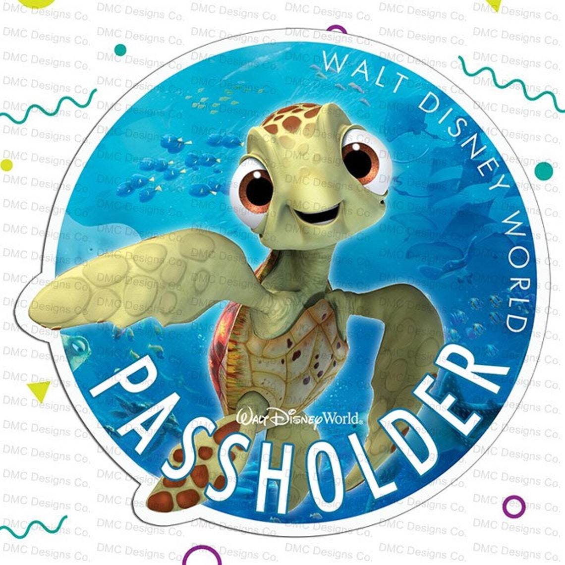 Disney's Squirt From Finding Nemo Annual Pass Holder Car - Etsy