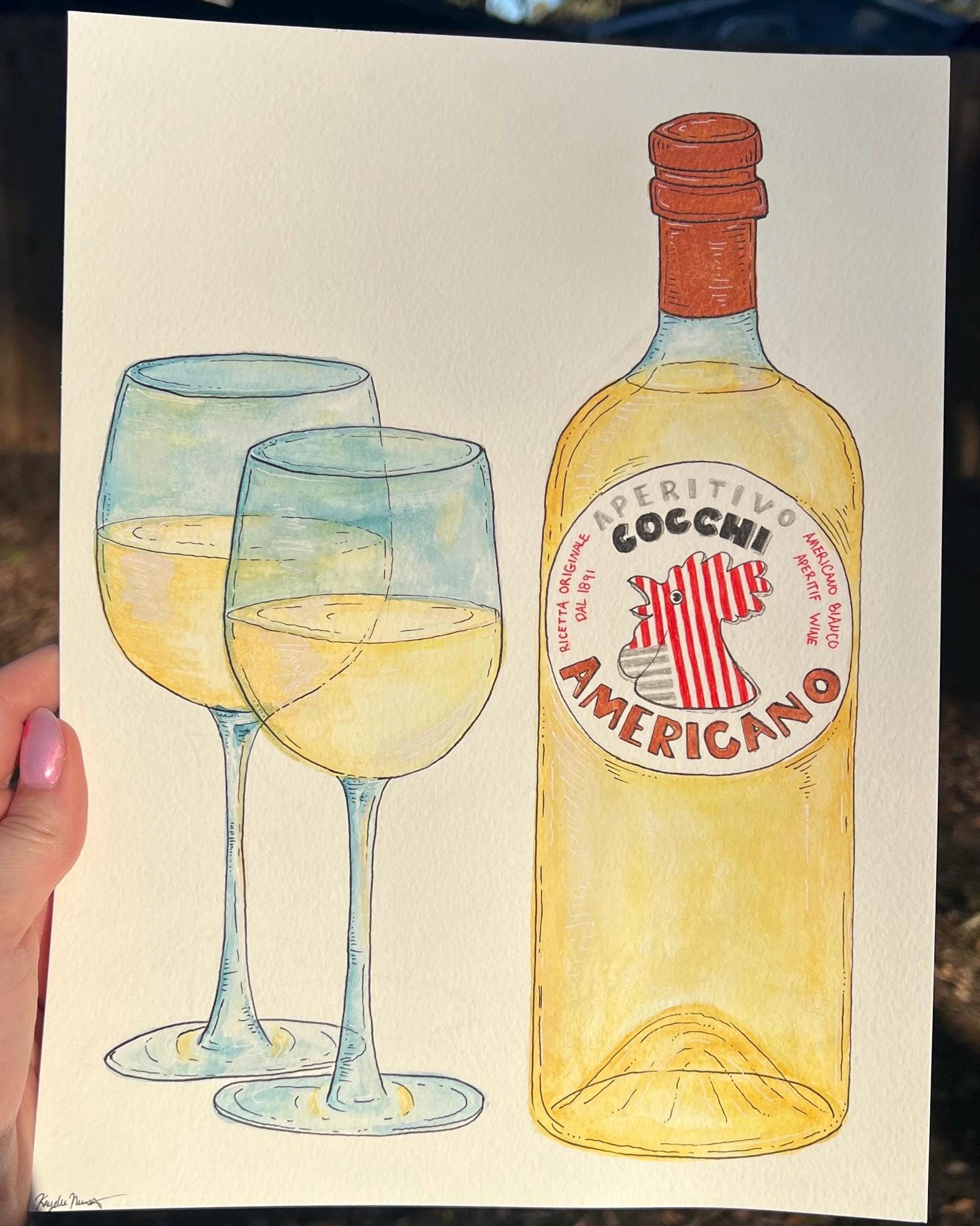 Custom Alcohol Bottle Watercolor Painting, Handmade to Order ...