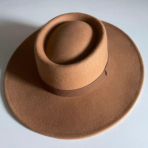 Black Boater Felt Hat for Women%100wool Felt Boater-wide Brim Beige ...