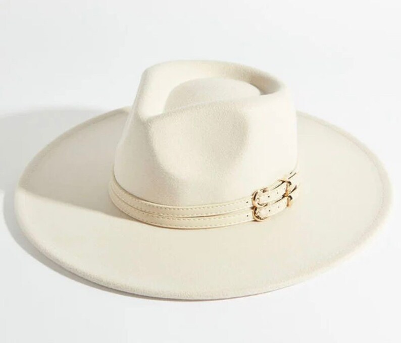 White Fedora Hat for Women-vegan Felt Fedora-wide Brim White - Etsy