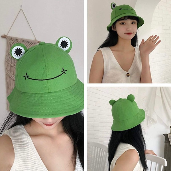 White Frog Bucket Hat - Etsy