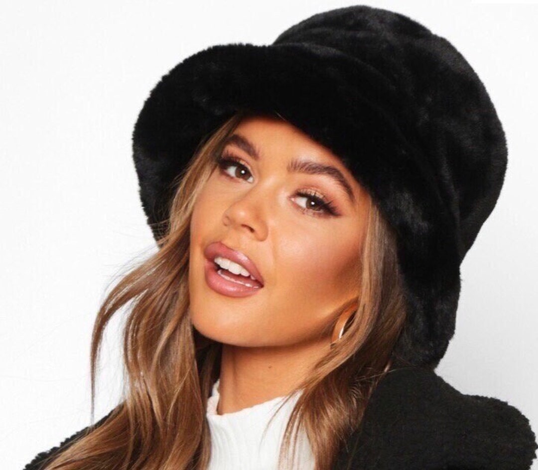 Womens Winter Bucket Hat-teddy Style Bucket Hat Faux Fur Bucket Hat ...
