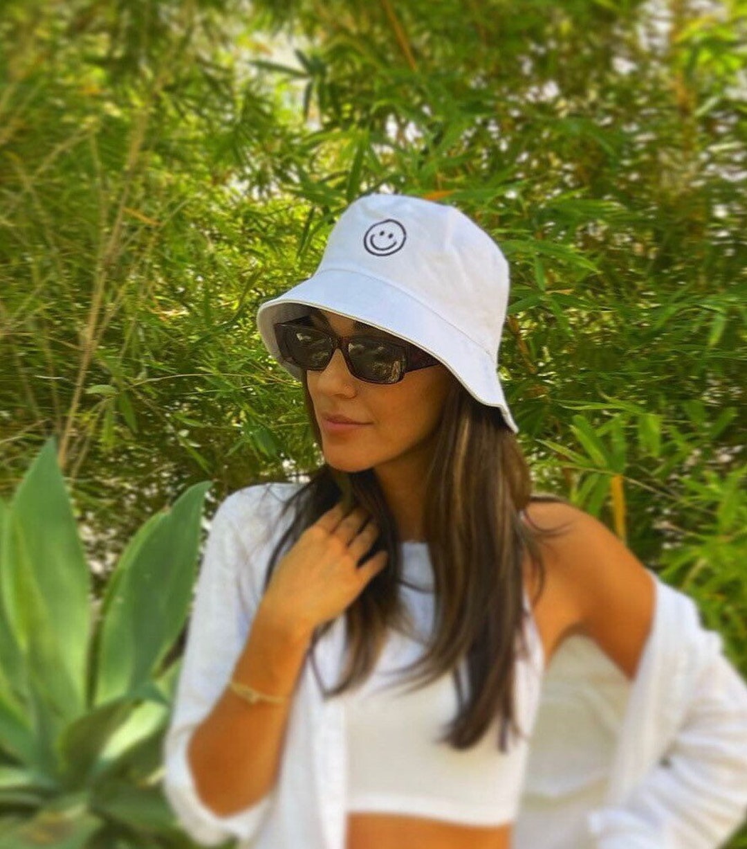 Black Smile Bucket Hat-white Smiley Bucket Hat-unisex Bucket Hat-smiley ...