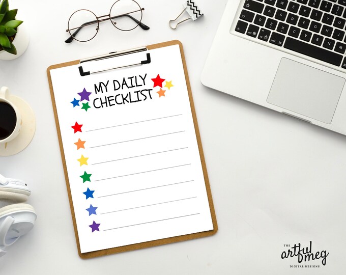 My Daily Checklist, Digital Planner, School Planner, Stationery ...