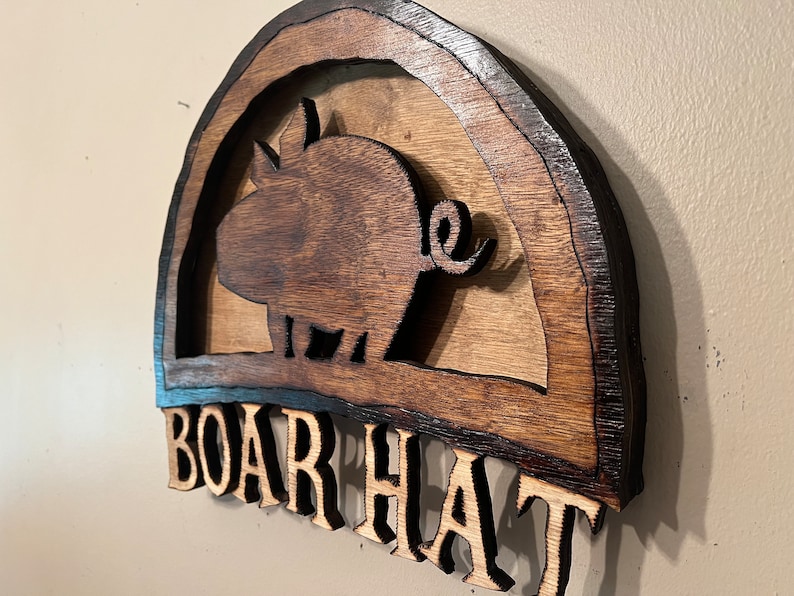 Seven Deadly Sins Boar Hat Sign Wood Carved 7DS Hawk Fan Art 7 - Etsy