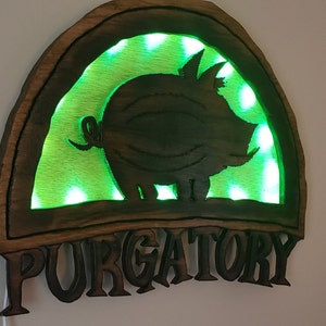 Seven Deadly Sins 7 Deadly Sins Wild Purgatory Pub Sign Light up Wood ...