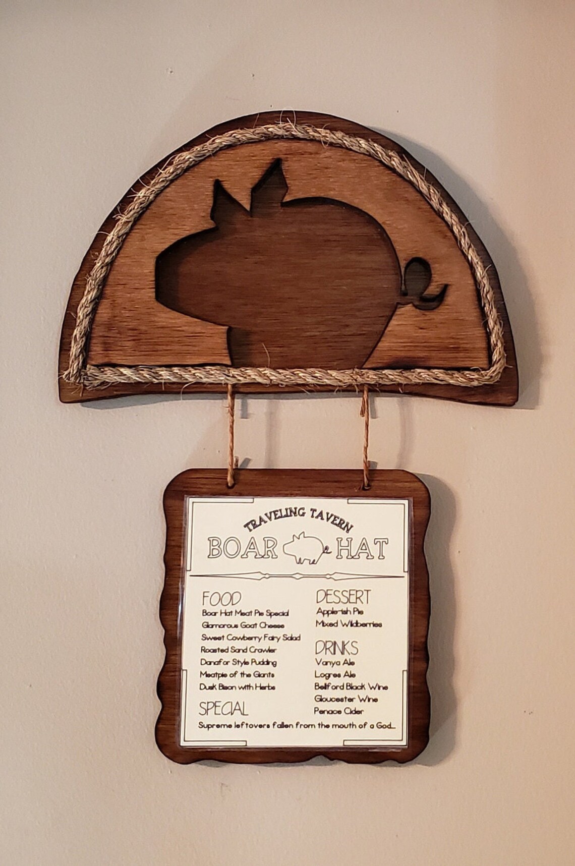 Boar Hat Tavern Menu Pub Menu 7DS Meliodas Hawk 7 Deadly Sins - Etsy