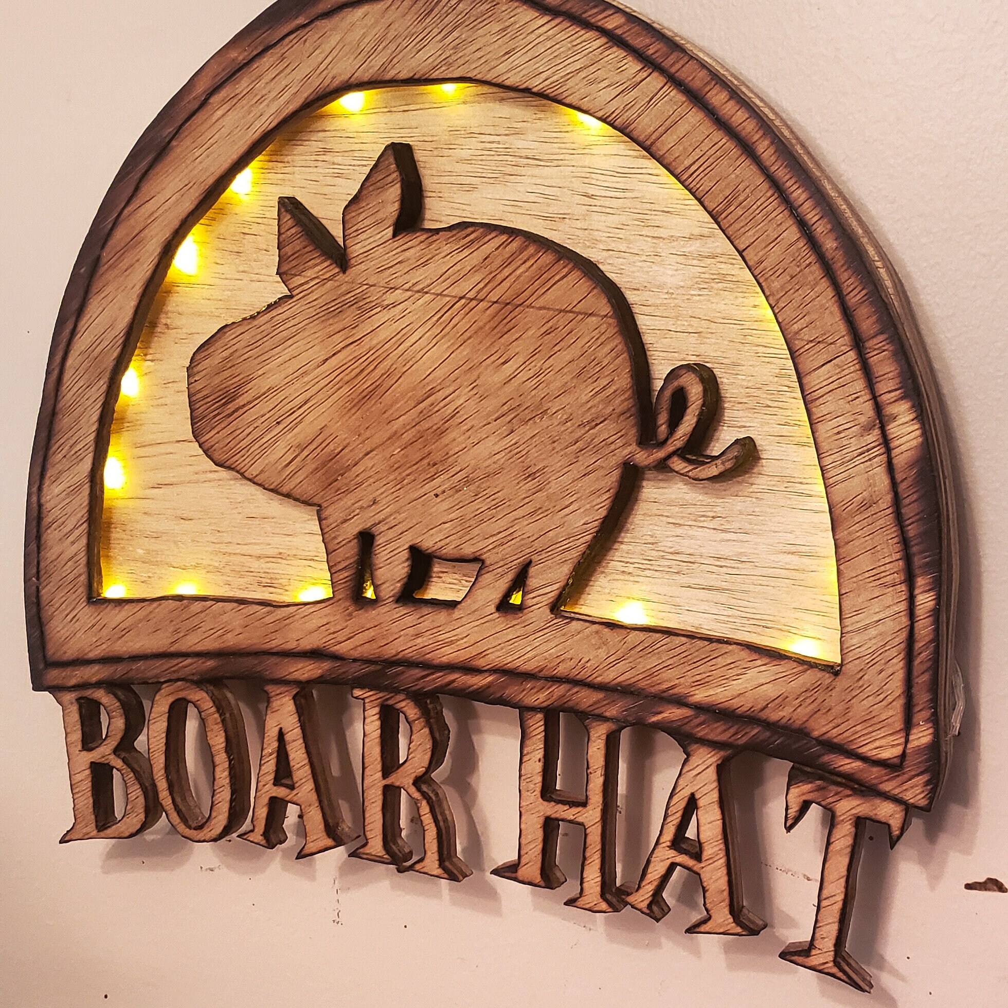 Seven Deadly Sins Boar Hat Sign Wood Carved 7DS Hawk Fan Art 7 - Etsy