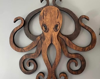 Carved Wood Octopus - Etsy