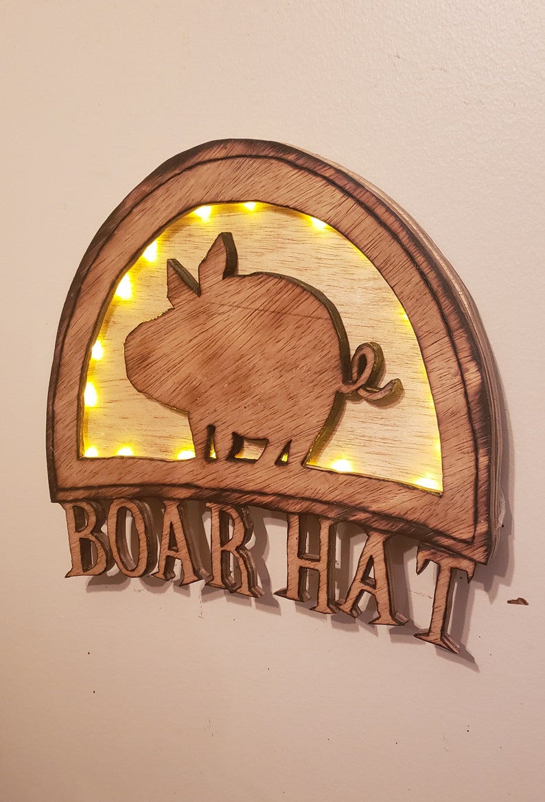 Seven Deadly Sins Boar Hat Sign Wood Carved 7DS Hawk Fan Art 7 - Etsy