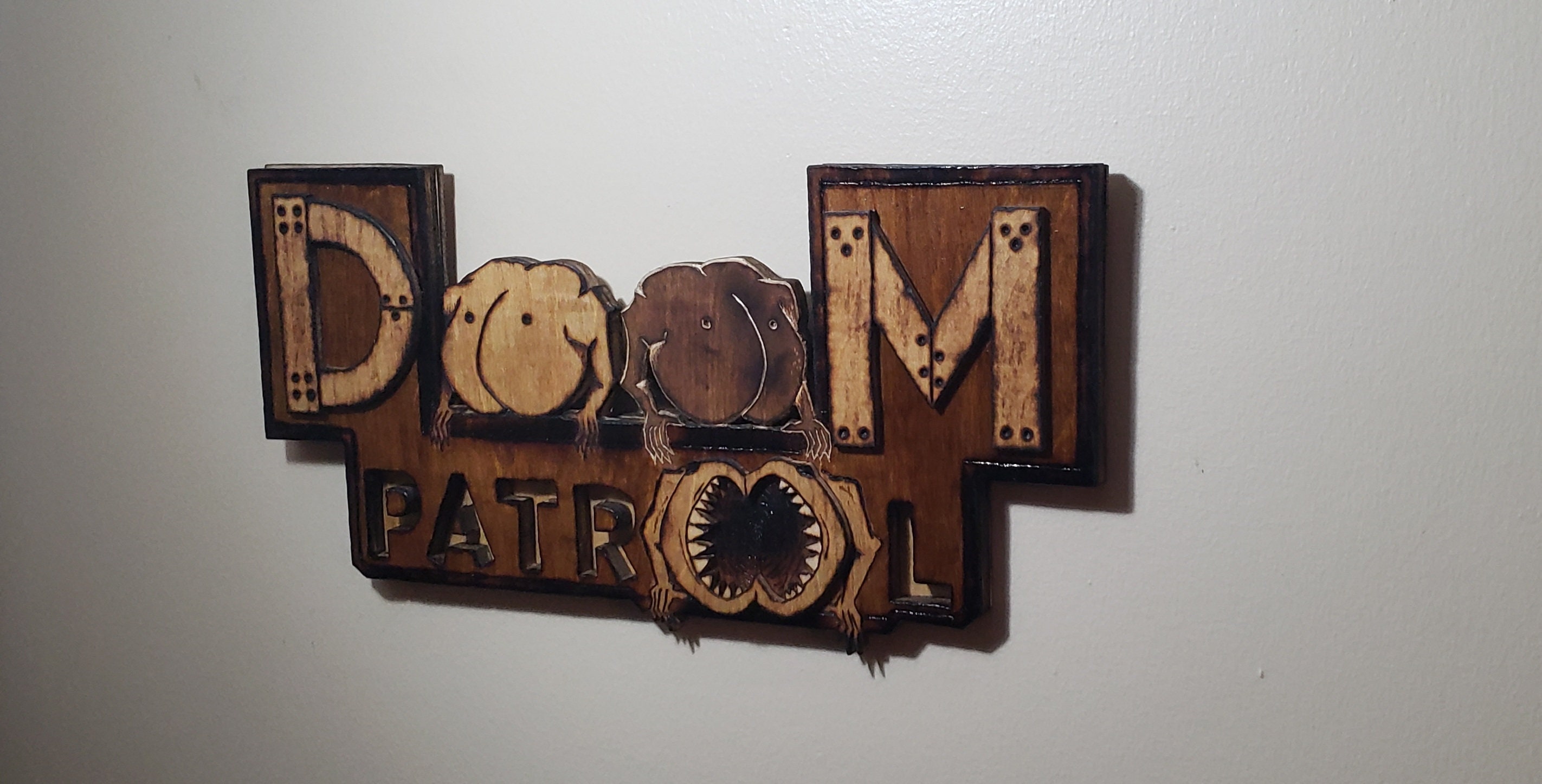 Doom Patrol Wood Carved Logo Sign DC TV Series Hand Made Fun - Etsy