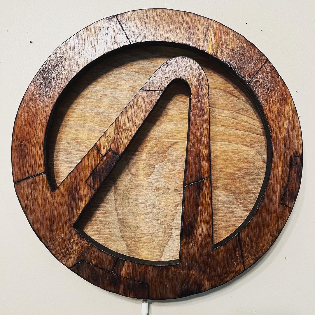 Borderlands Vault Video Game RPG Wood Carved Logo Pop Culture Light up ...