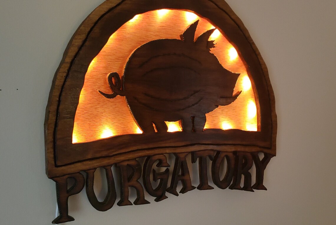 Seven Deadly Sins 7 Deadly Sins Wild Purgatory Pub Sign Light up Wood ...