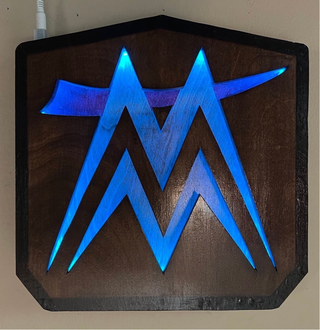 WWE THE MIZ Fan Wall Sign Light up Wood Carved Wrestling Logo ...