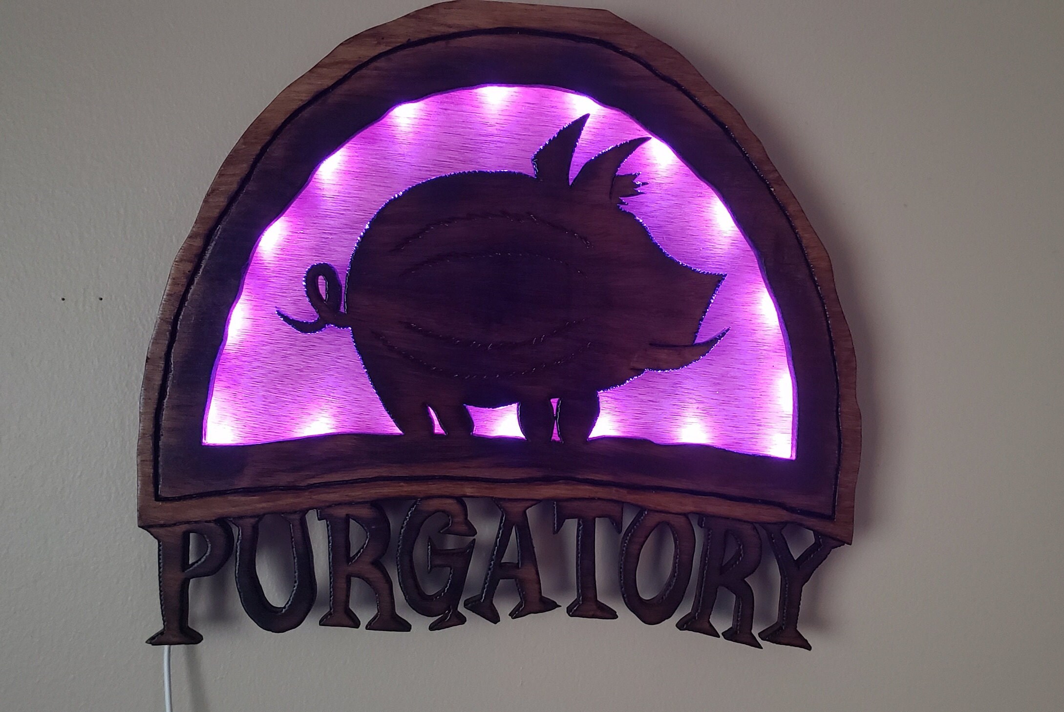 Seven Deadly Sins 7 Deadly Sins Wild Purgatory Pub Sign Light up Wood ...