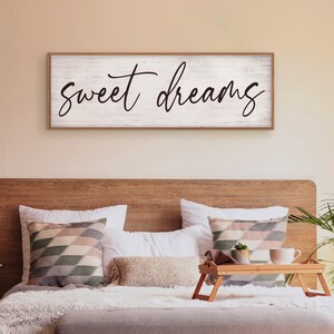 Sweet Dreams Bedroom Sign 45x15 Framed Wall Decor for Bedroom Wall ...