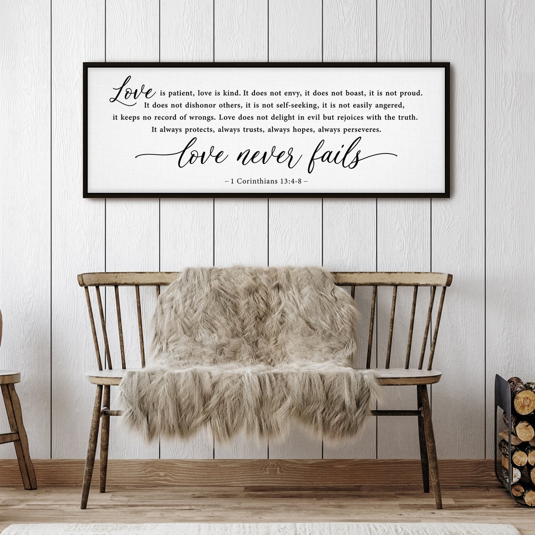42x15 1 Corinthians 13 Wall Art With Easy Setup Premium Quality ...