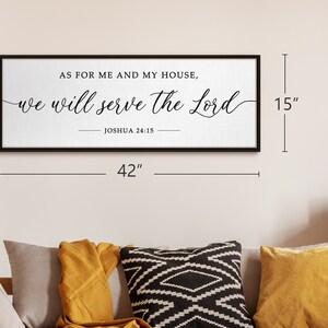 42 X 15 Wall Decor Joshua 24 15 Sign Christian Art for Home Hanging ...
