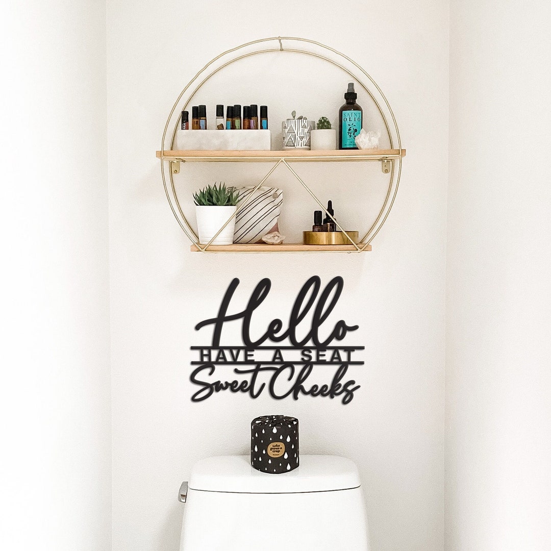 Vivegate Hello Sweet Cheeks Sign Metal Wall Decor 15x11 Black Hello ...