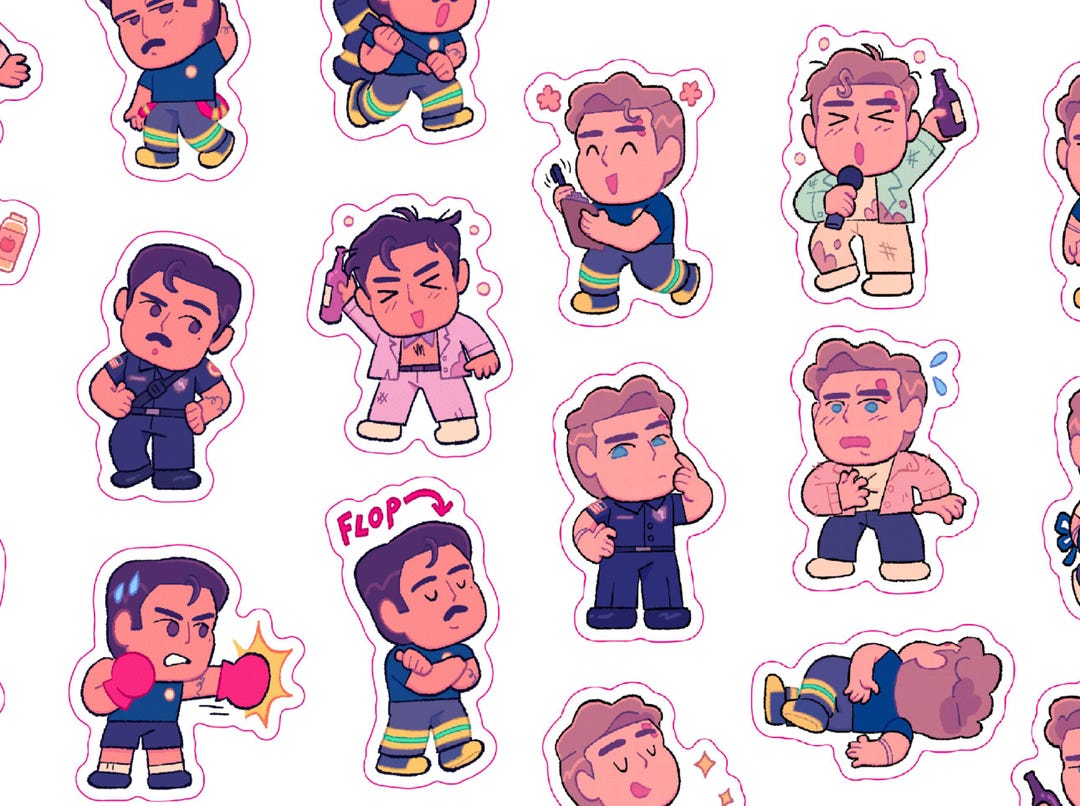 9-1-1 Buddie Sticker Sheets (buck & Eddie) - Etsy