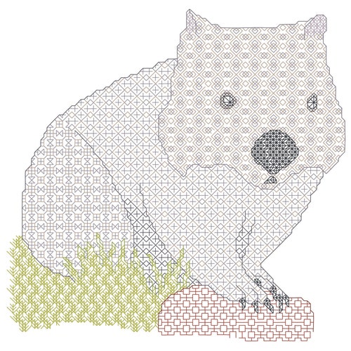 Log Cabin Blackwork Sampler Pattern | Etsy