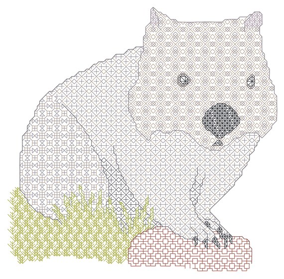 Wombat Blackwork Pattern | Etsy