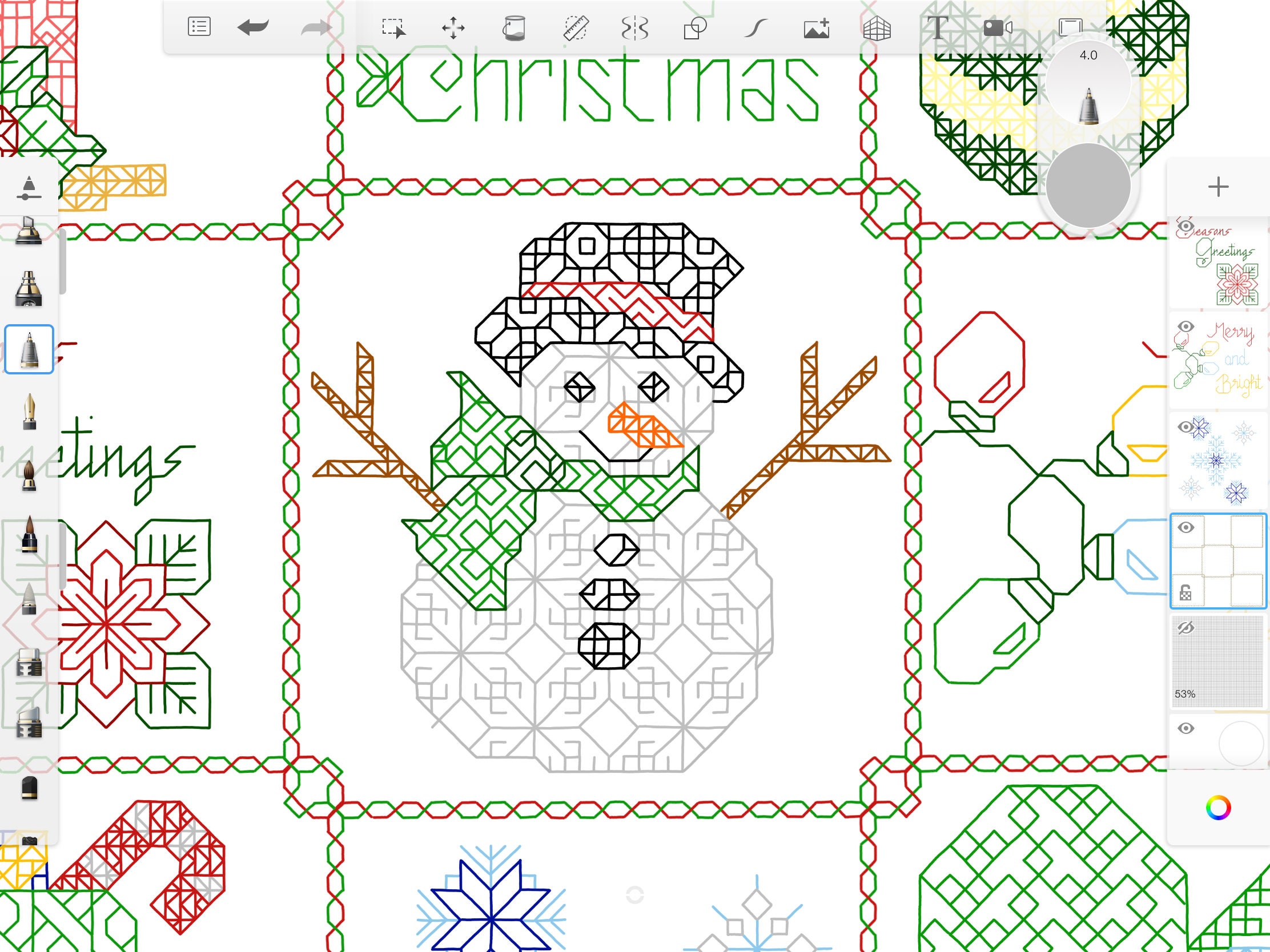 Christmas Quick-stitch Blackwork Pattern Set - Etsy