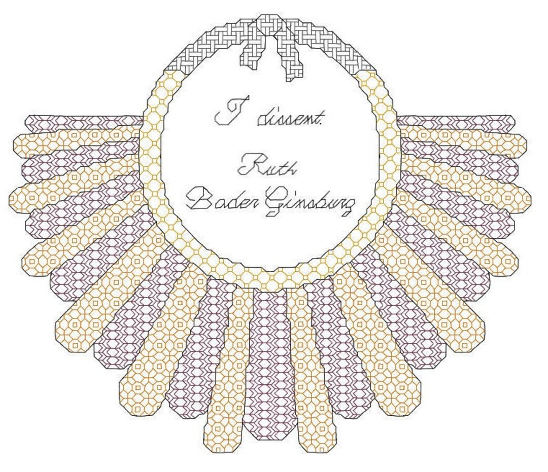 RBG Dissent Collar Blackwork Pattern - Etsy