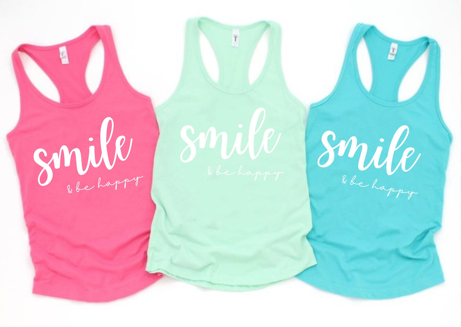 Smile Tank Top Smile Racer Back Tank Top Girl Power Summer | Etsy