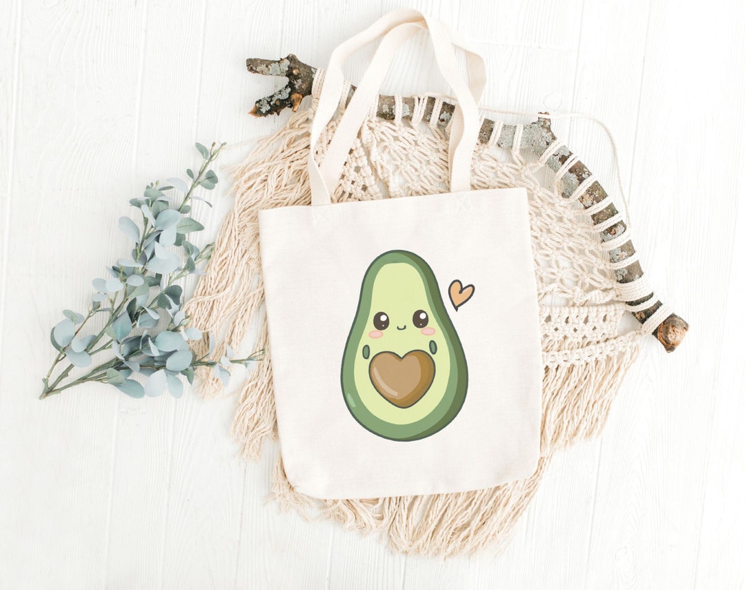 Avocado Canvas Tote Bag, Cute Avocado Tote Bag, Gardener Tote Bag ...