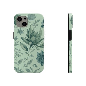 Sage Green Watercolor Floral Phone Case, Botanical Floral Clear Phone ...