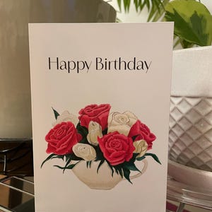 Classic Beautiful Birthday Card Roses in a Teacup | Elegant Floral Card ...