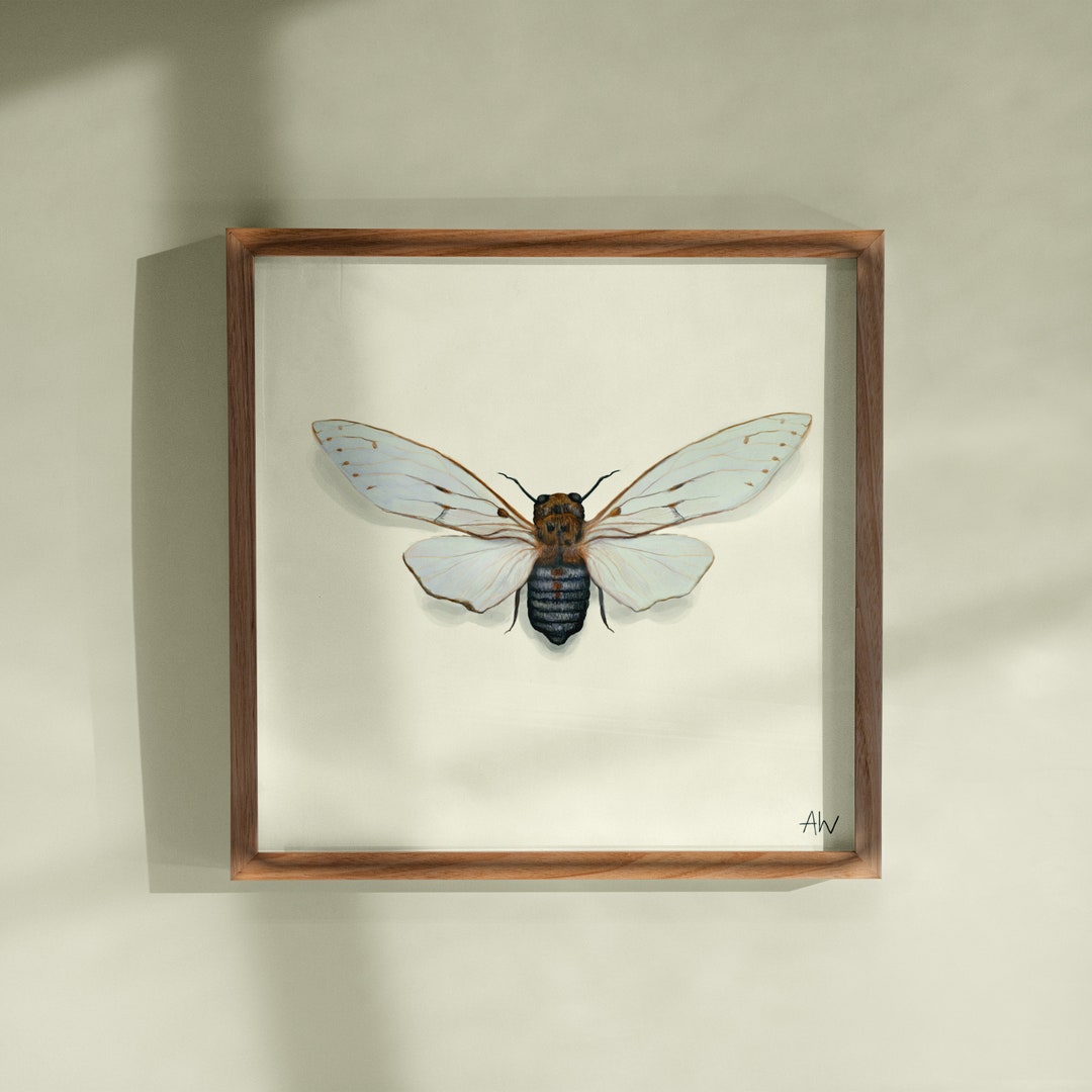 Ghost Cicada Wall Art Print | Maximalist Wall Art Botanical Trendy ...