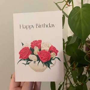 Classic Beautiful Birthday Card Roses in a Teacup | Elegant Floral Card ...