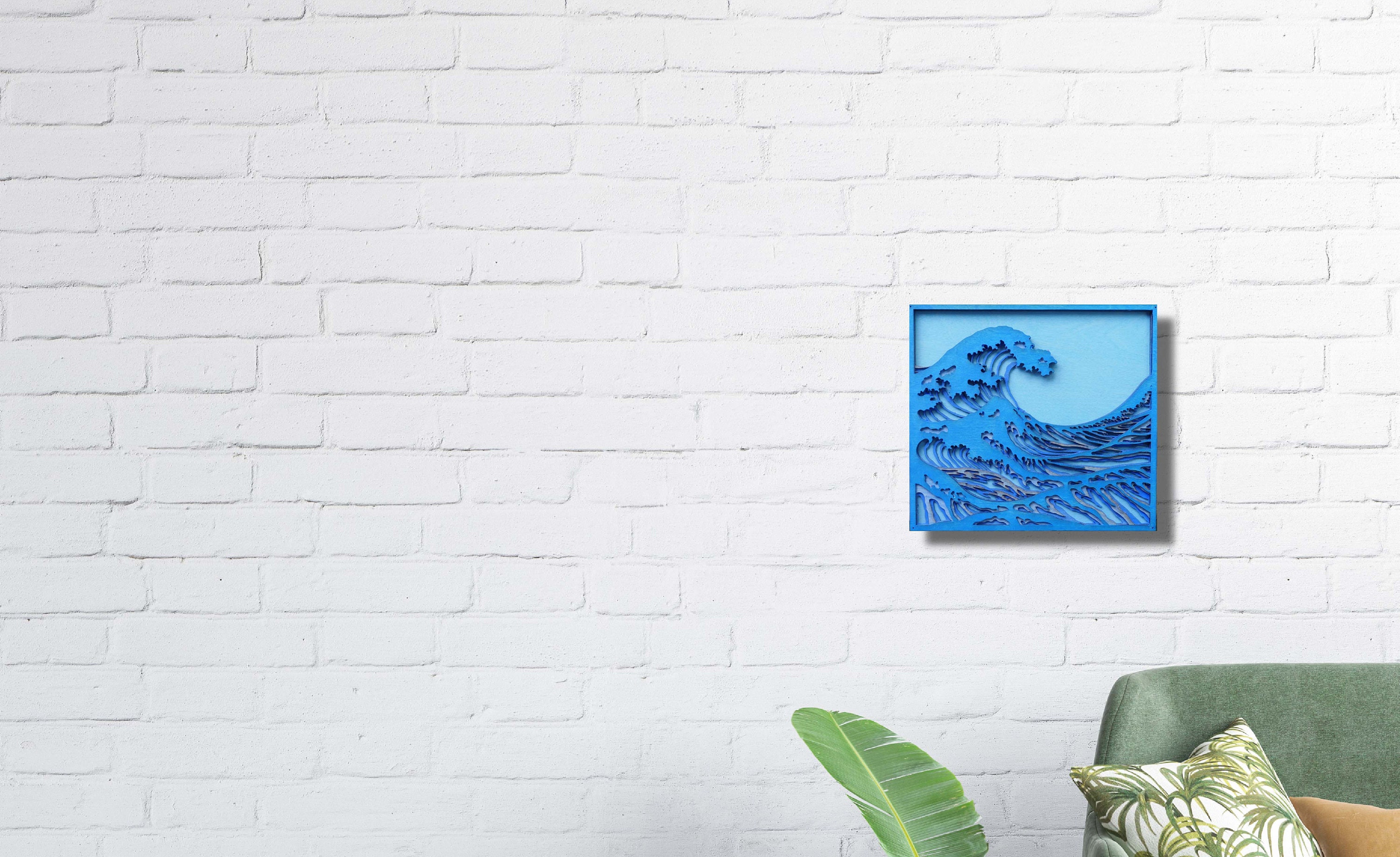 Ocean Wave Wood Cut Layered Art | Etsy