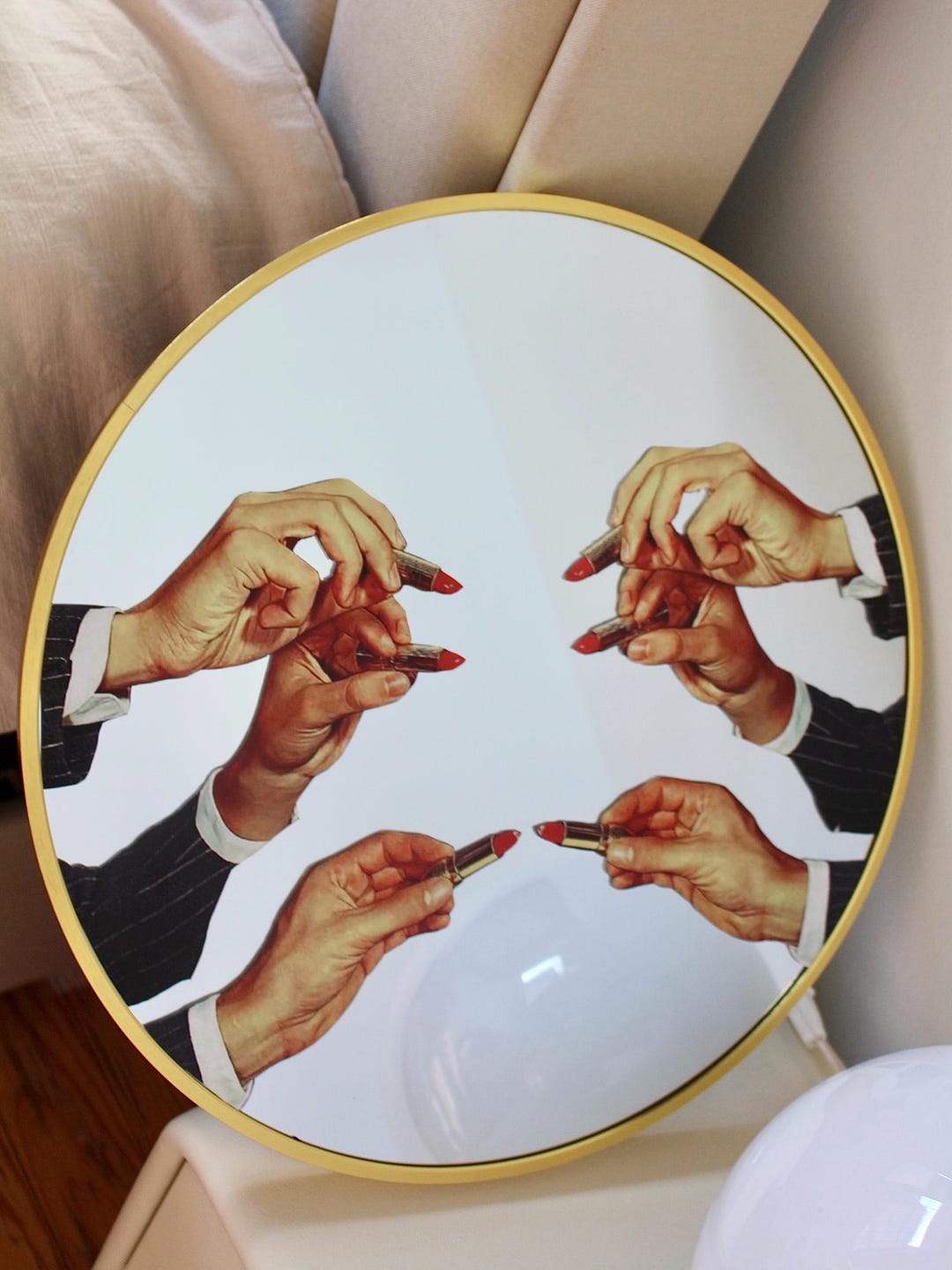 Applying Lipstick Mirror | Artistic Funky Decorative Mirror - Etsy