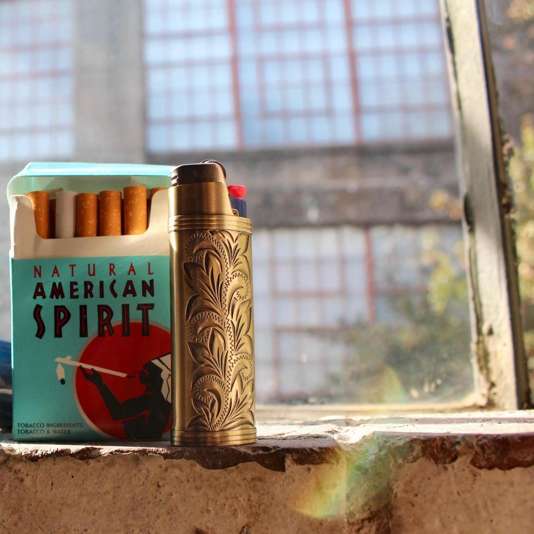 Gold Embossed Western Inspired Lighter Case Elegance for Your ...