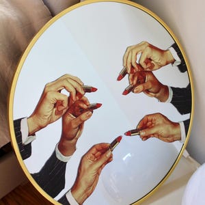 Applying Lipstick Mirror | Artistic Funky Decorative Mirror - Etsy