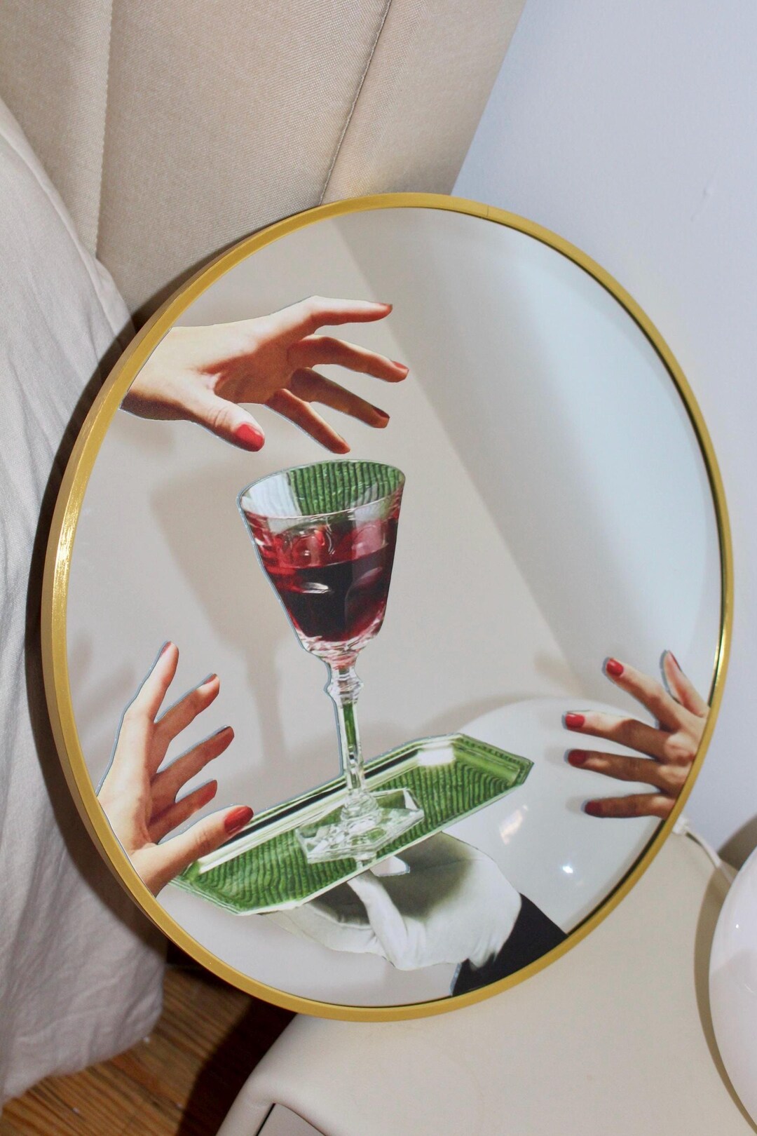 Hand Me A Drink Cocktail Hands Mirror | Artistic Funky Decorative ...