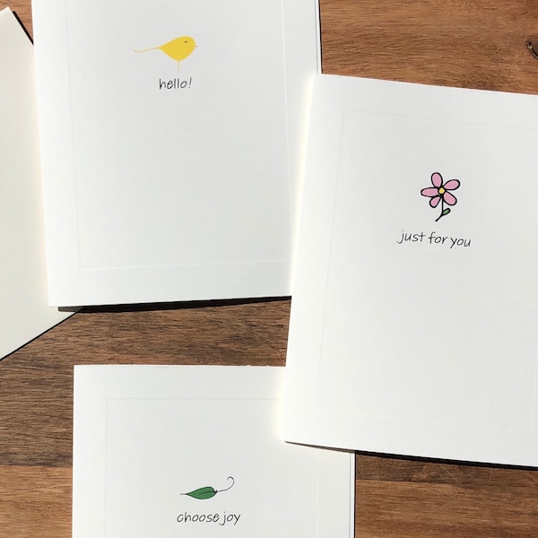 5 Just Because Cards Blank Cards Just Because Card Bundle Simple Cards ...