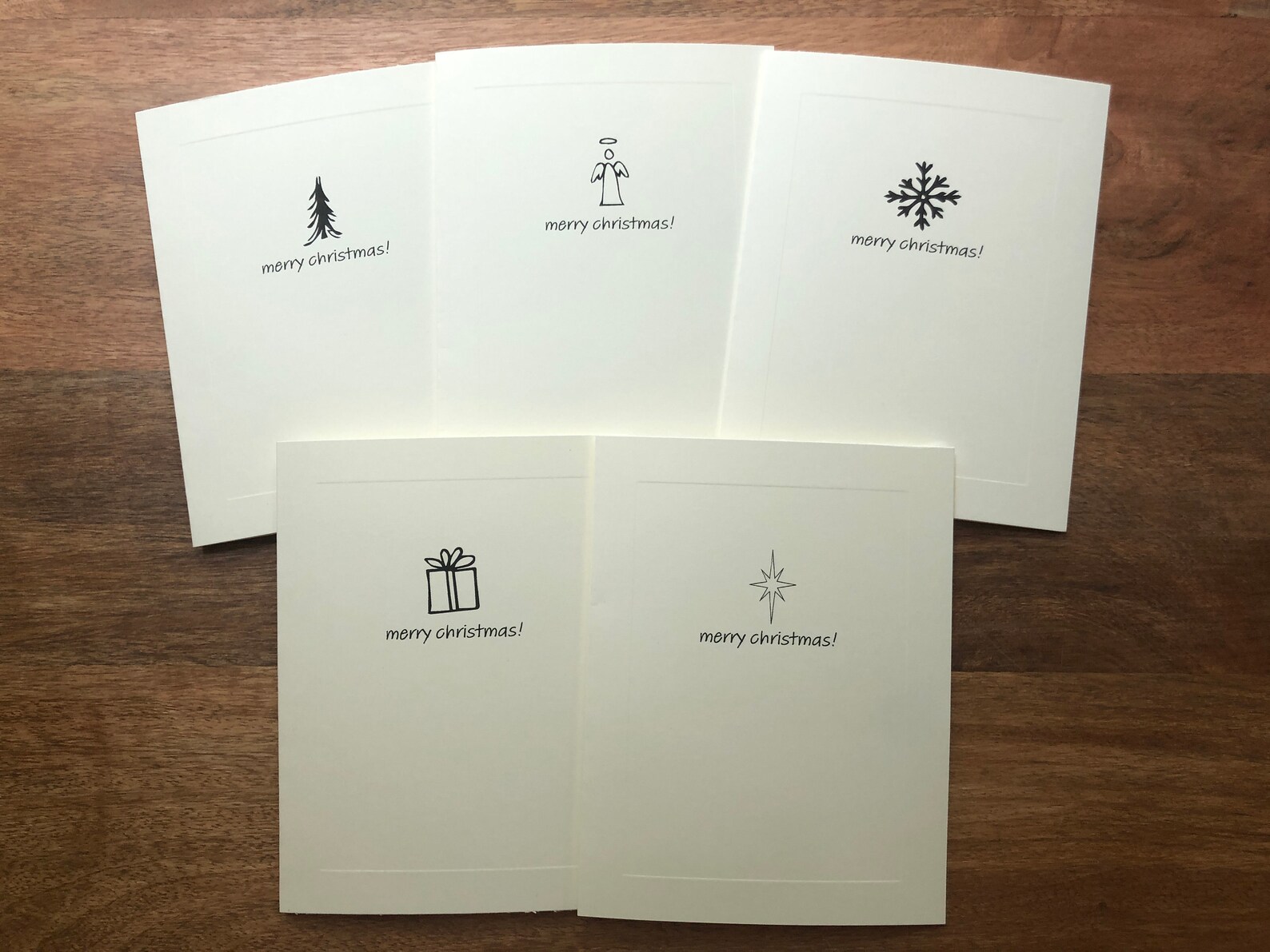 5 Christmas Cards Christmas Greeting Card Card Set Simple Christmas ...