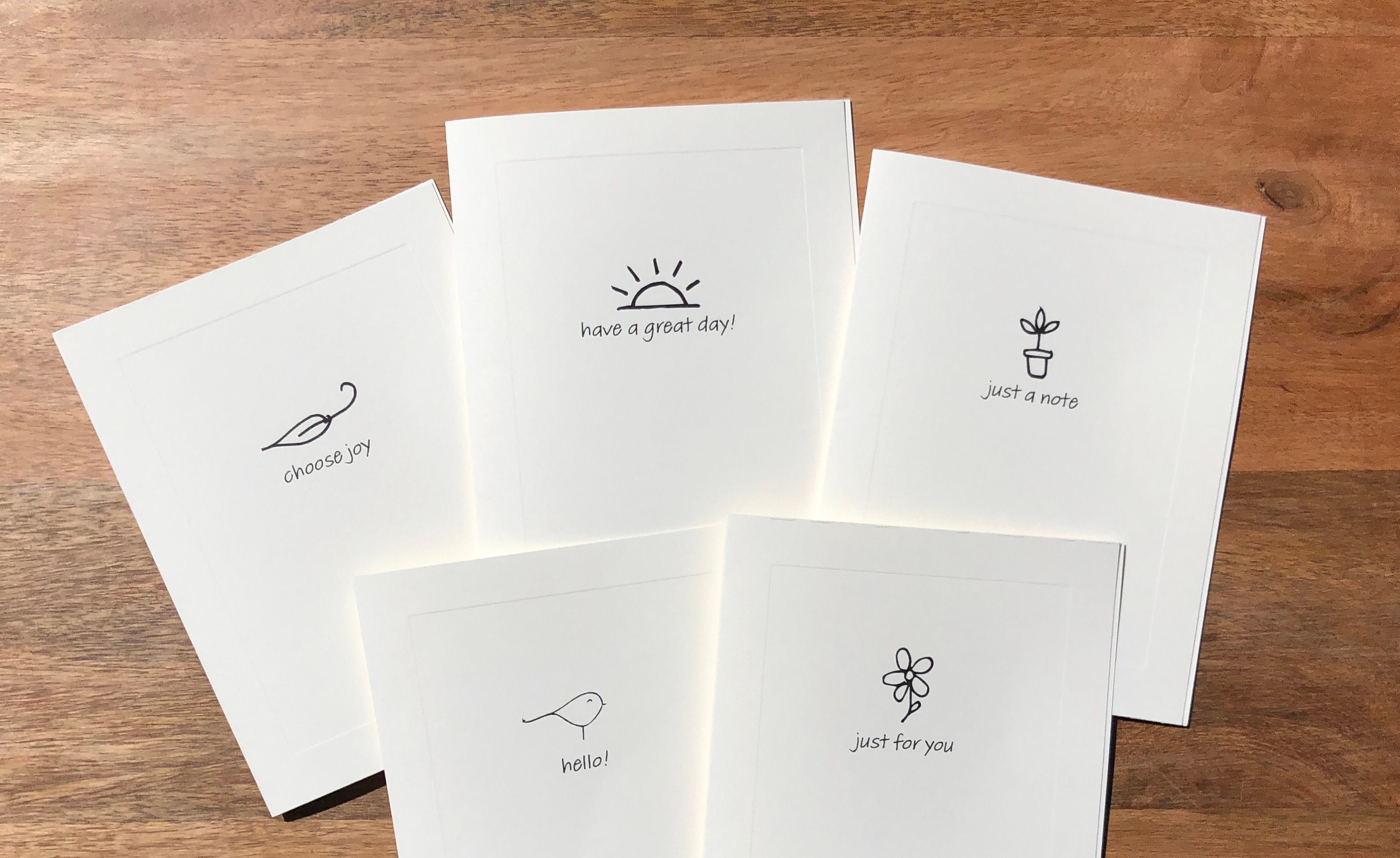 5 Just Because Cards | Blank Cards | Just Because Card Bundle | Simple ...