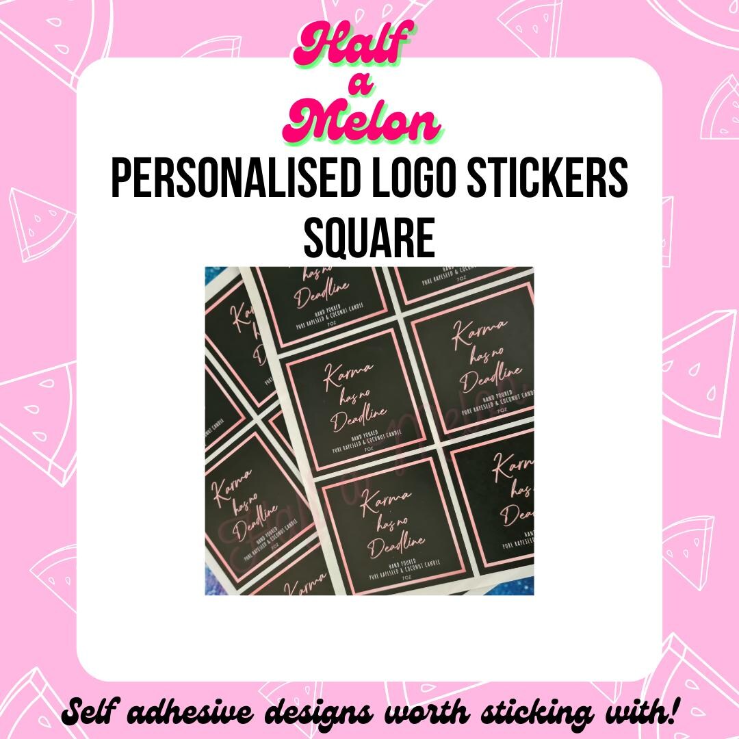 Personalised Square Logo Stickers, Logo Labels for Small Business ...