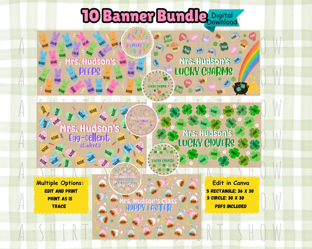 Easter Banner Template for Classroom, Editable Painted Classroom Signs ...