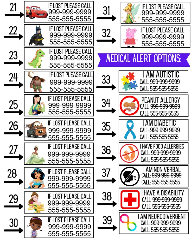 Child Safety ID Temporary Tattoo – Emergency Contact Tattoos, If Lost ...