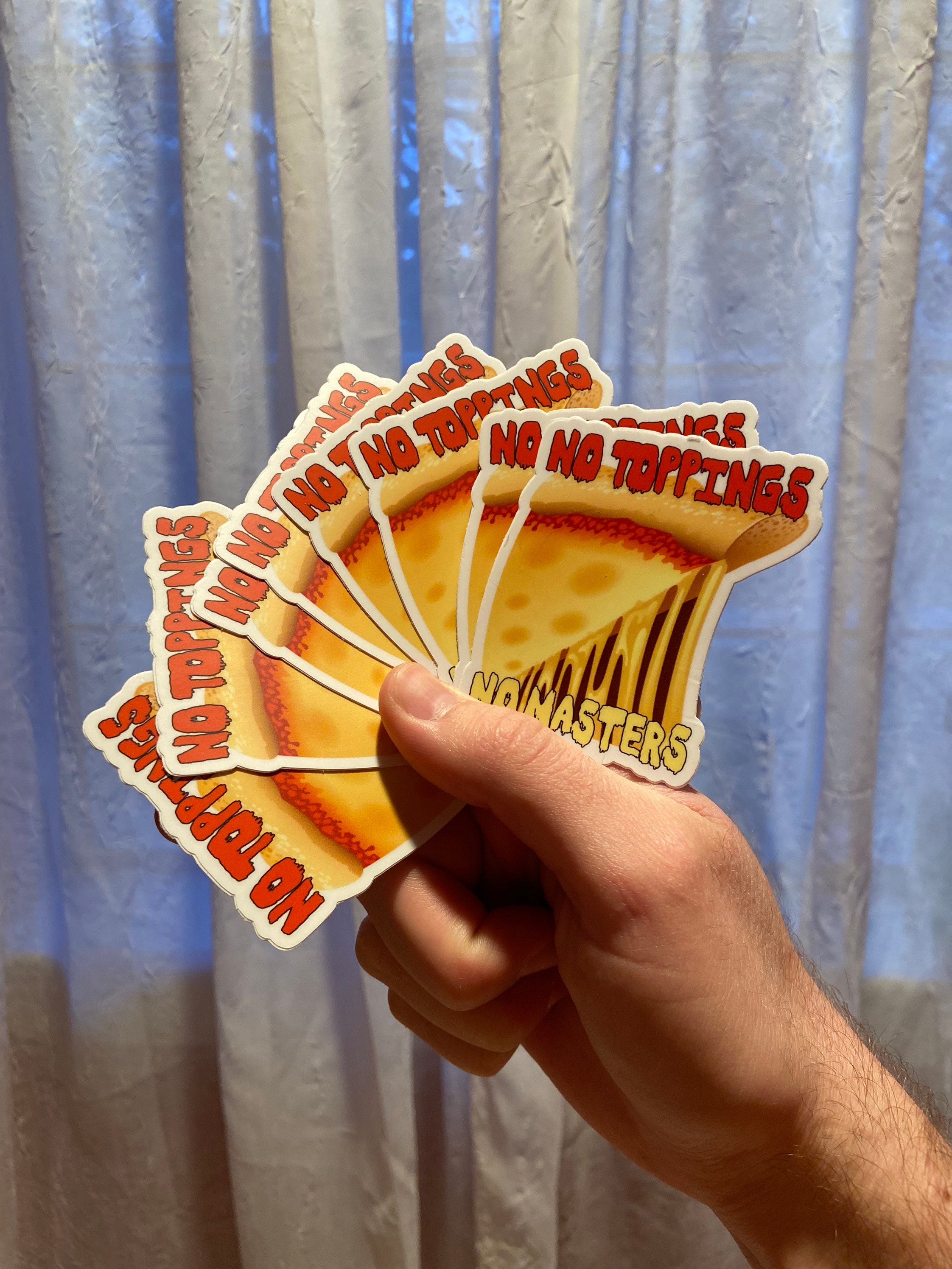 No Toppings No Masters cheese Pizza Sticker - Etsy