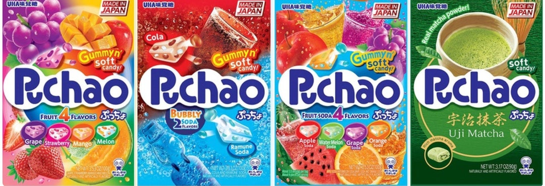 UHA Mikakuto-japan PUCHAO Flavored Soft Candy Multi Four4 Pack Combo ...